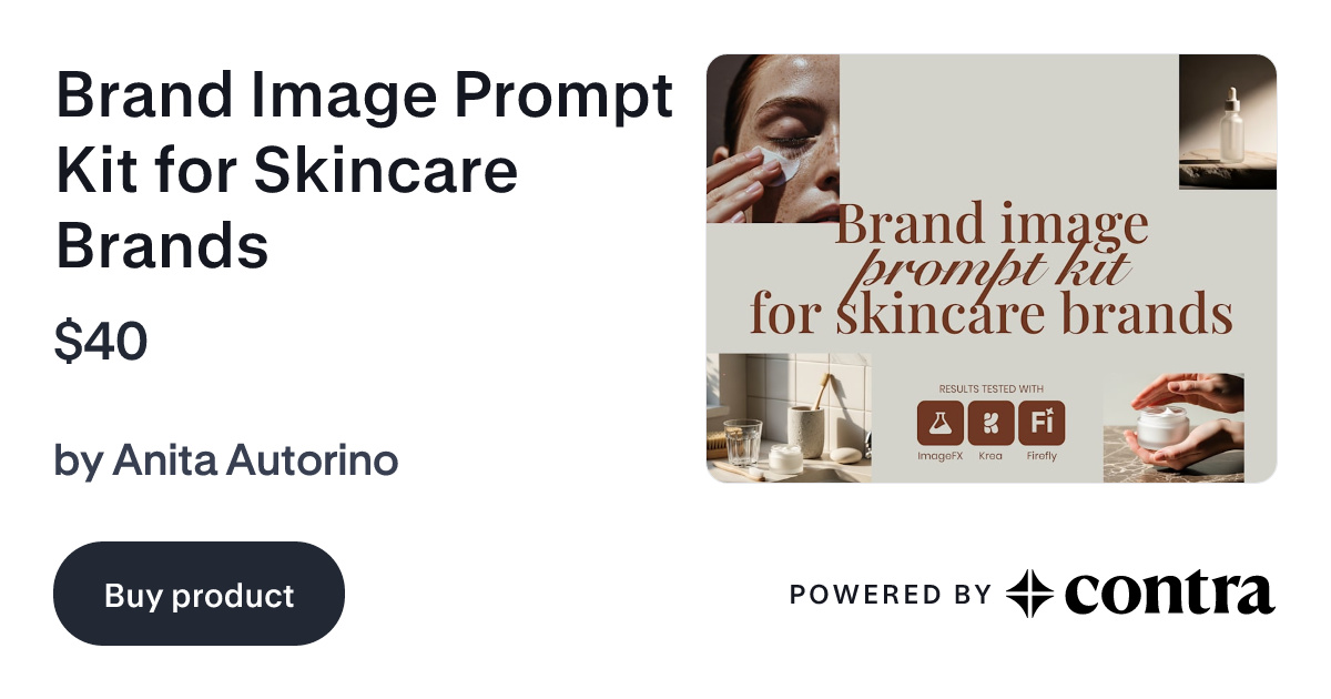 Brand Image Prompt Kit for Skincare Brands by Anita Autorino