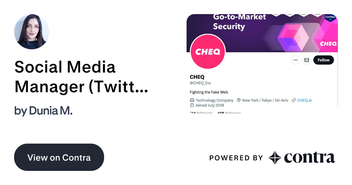 Social Media Manager (Twitter, LinkedIn and Facebook) by Dunia M.