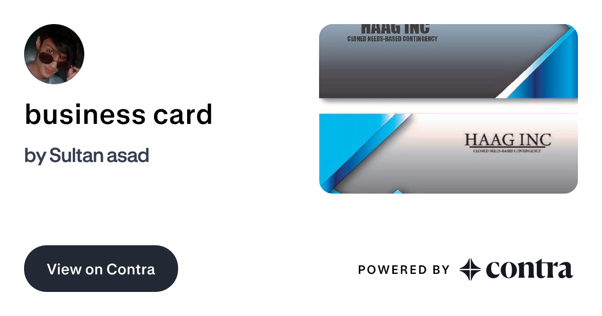 business card by Sultan asad