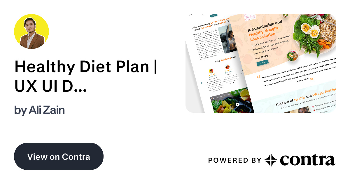Healthy Diet Plan | UX UI Designer by Ali Zain