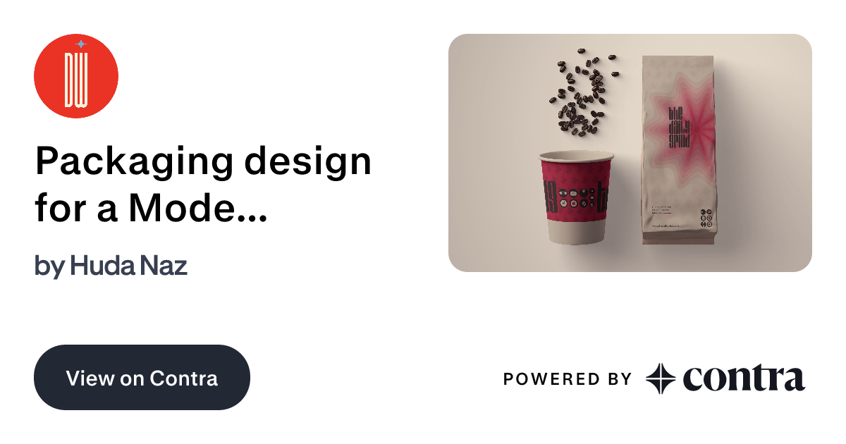 Packaging design for a Modern Cafe Brand "The Daily Grind". by Huda Naz