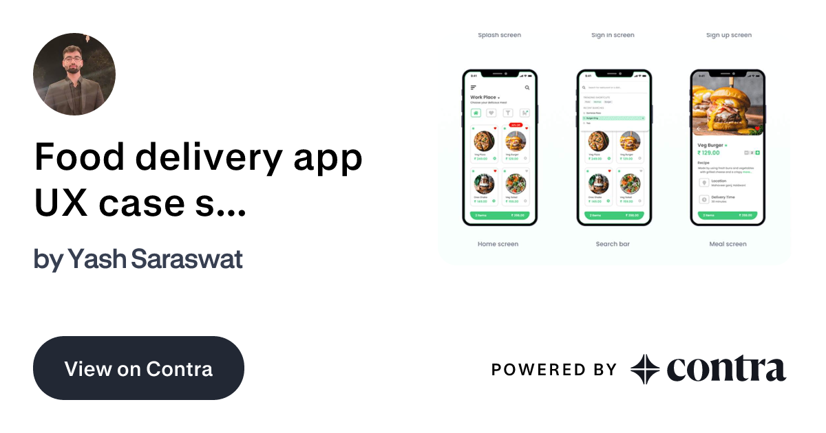 Food delivery app UX case study by Yash Saraswat