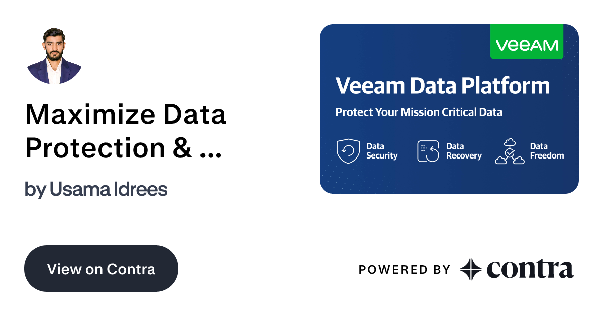 Maximize Data Protection & Availability with Vetted Veeam Expert by Usama Idrees