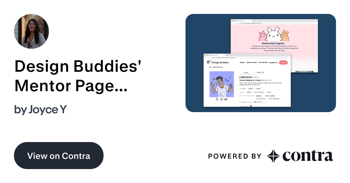 Design Buddies' Mentor Page Design Concept by Joyce Y