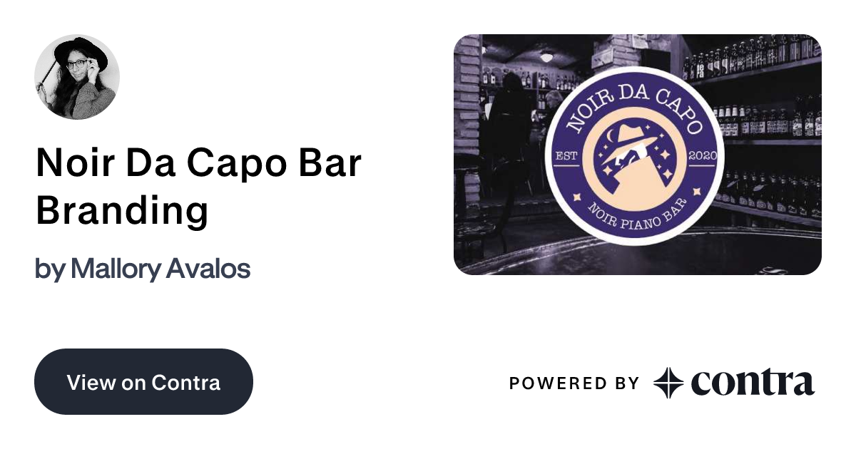 Noir Da Capo Bar Branding by Mallory Avalos