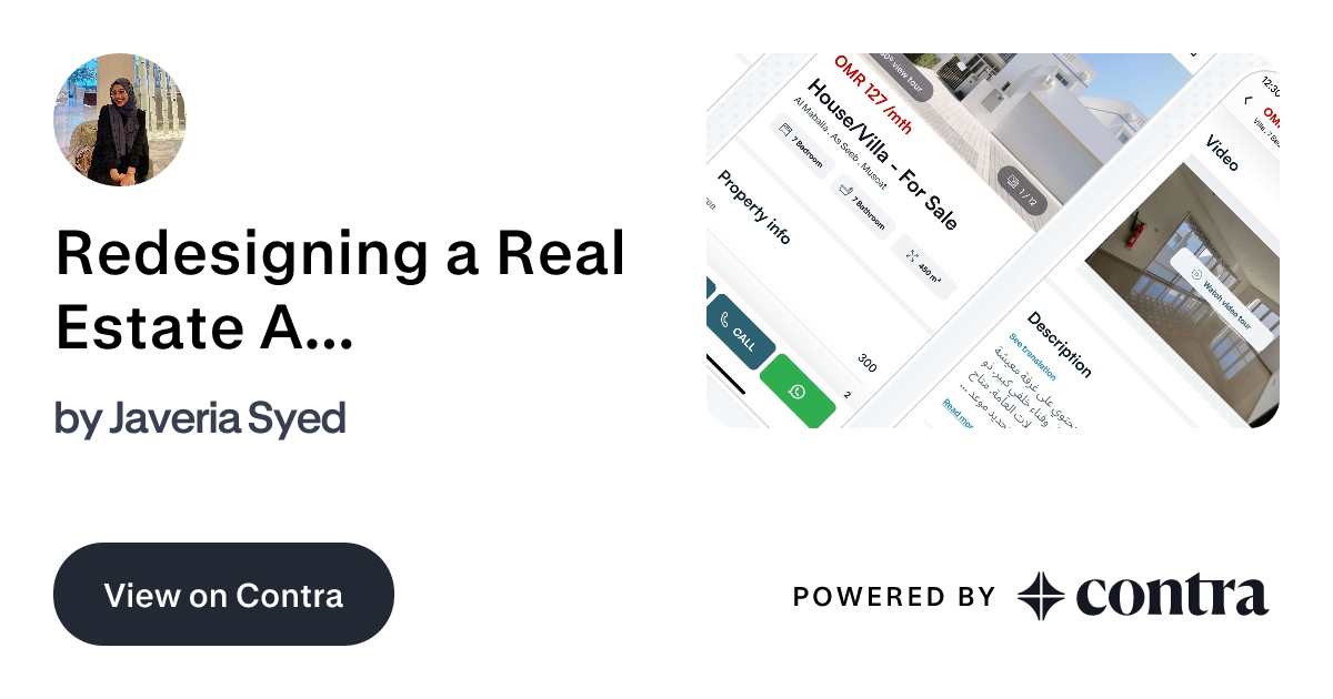 Redesigning a Real Estate App for Better User Experience by Javeria Syed