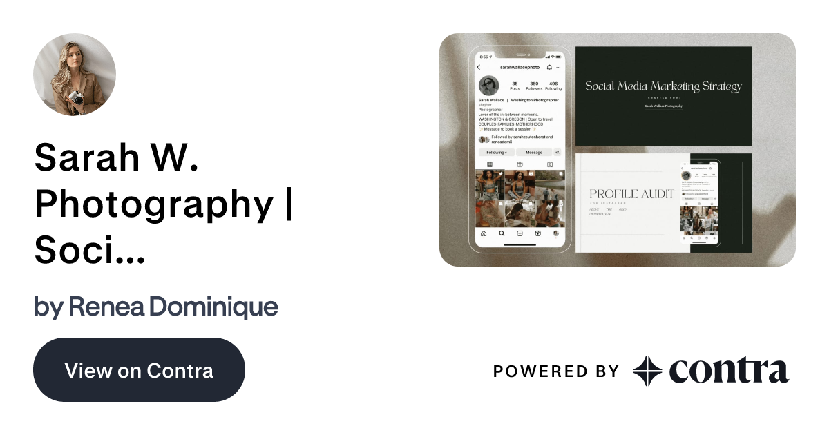 Sarah W. Photography | Social Media Marketing Strategy Audit by Renea ...