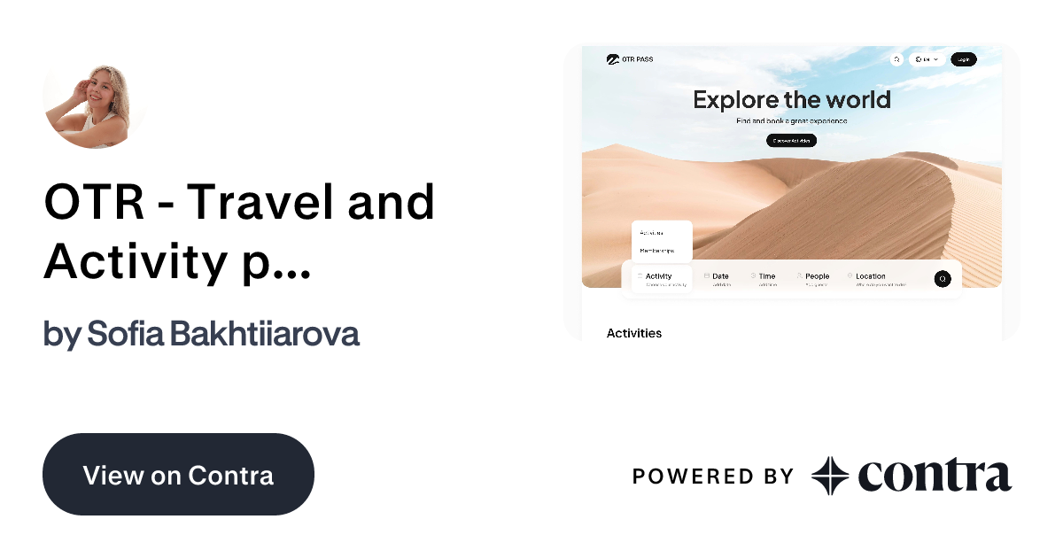 OTR - Travel and Activity platform by Sofia Bakhtiiarova