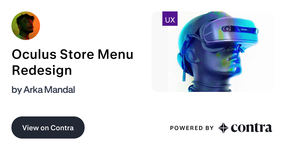 Oculus Store Menu Redesign by Arka Mandal