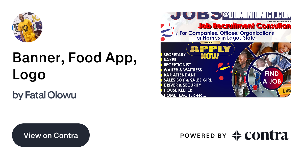Banner, Food App, Logo by Fatai Olowu