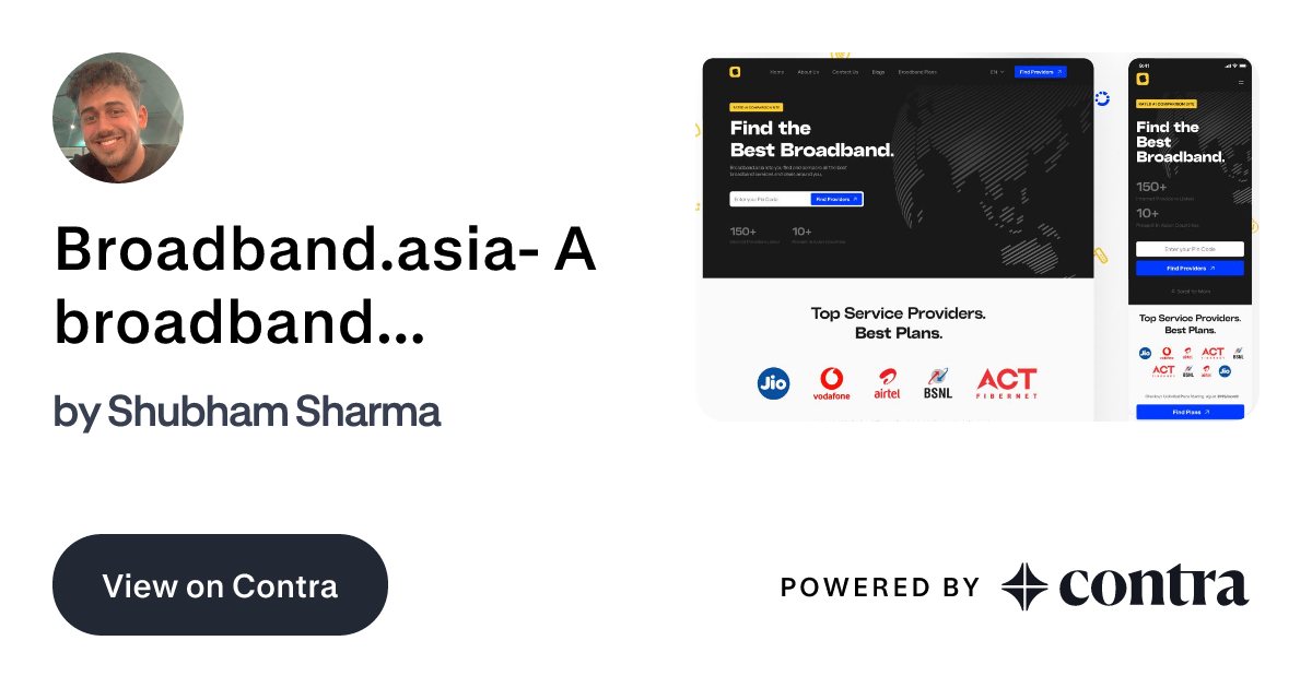Broadband.asia- A broadband comparison platform. by Shubham Sharma