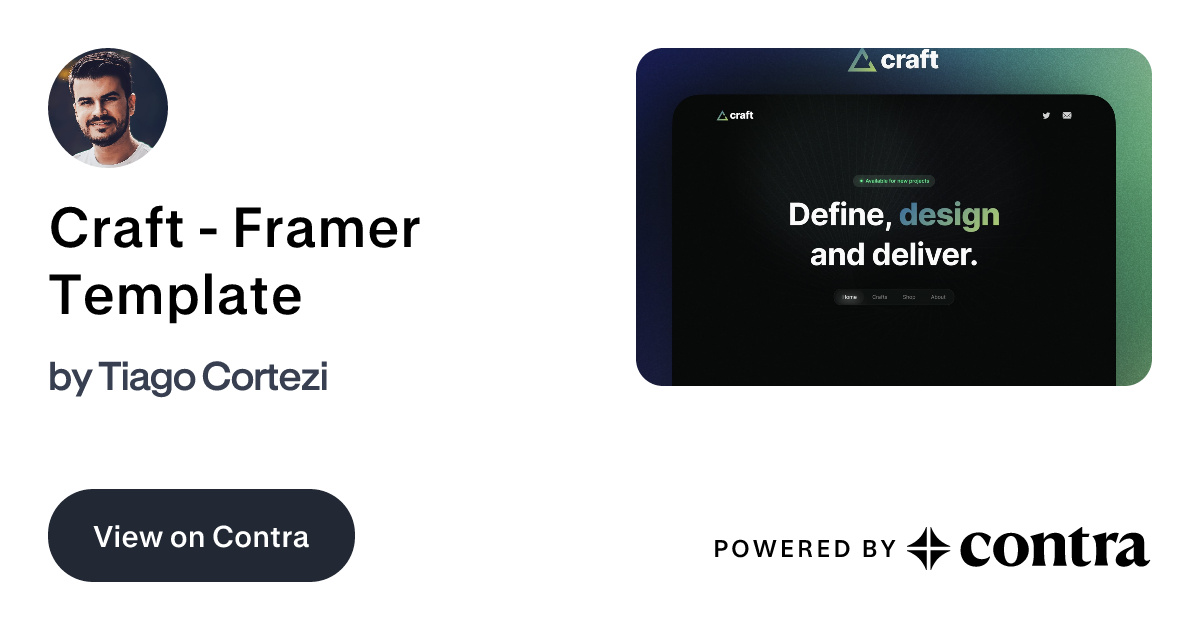 Craft - Framer Template by Tiago Cortezi