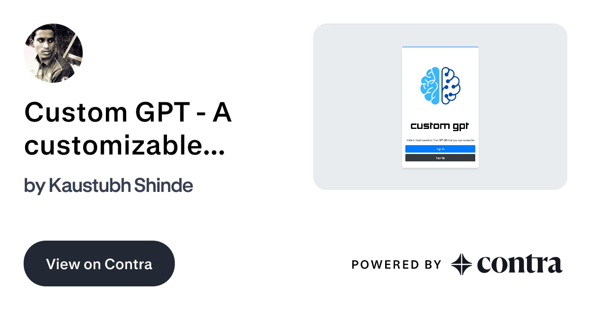Custom GPT - A customizable AI Workflow system by Kaustubh Shinde