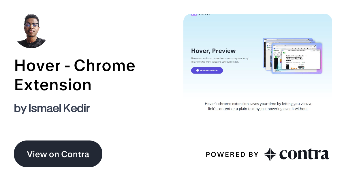 Hover - Chrome Extension by Ismael Kedir