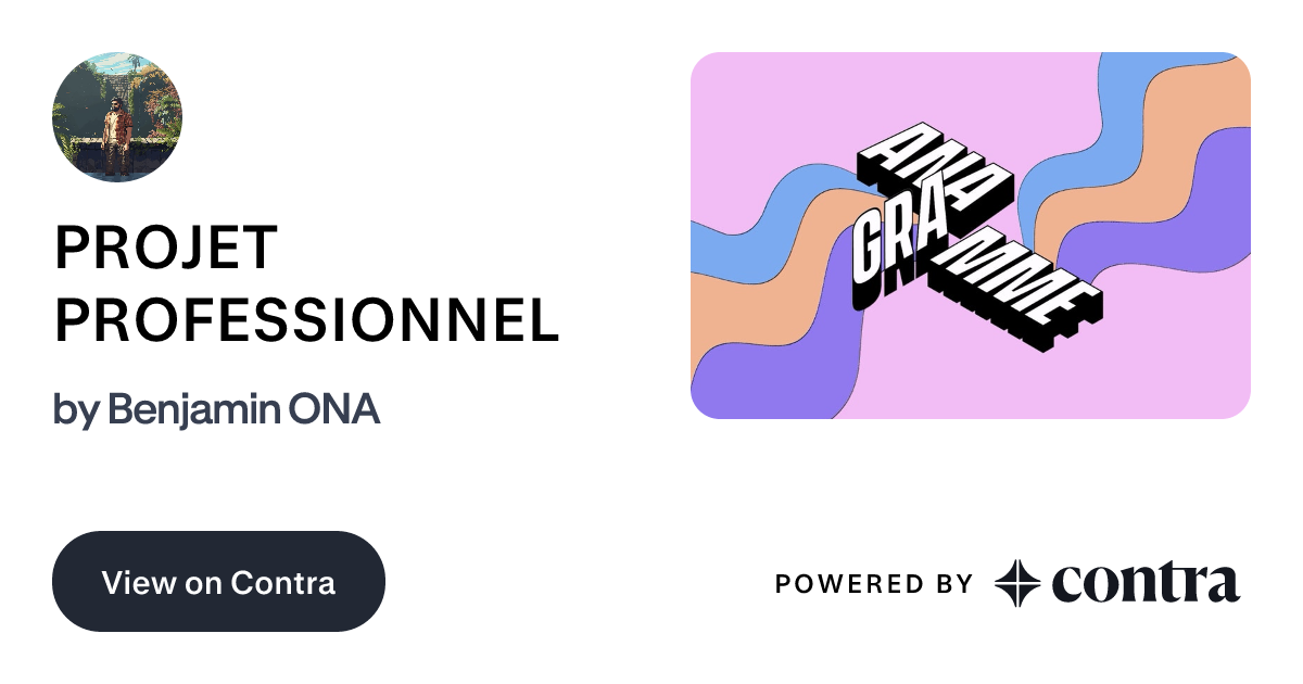 PROJET PROFESSIONNEL by Benjamin ONA