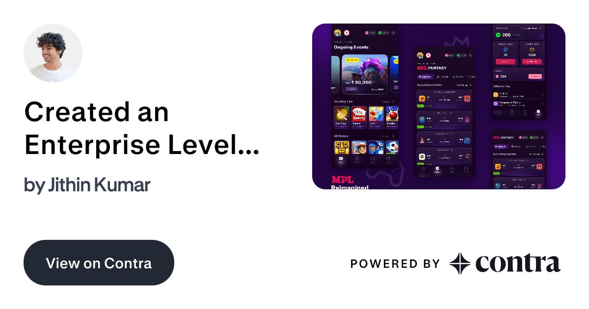 Created an Enterprise Level Design System For MPL by Jithin Kumar