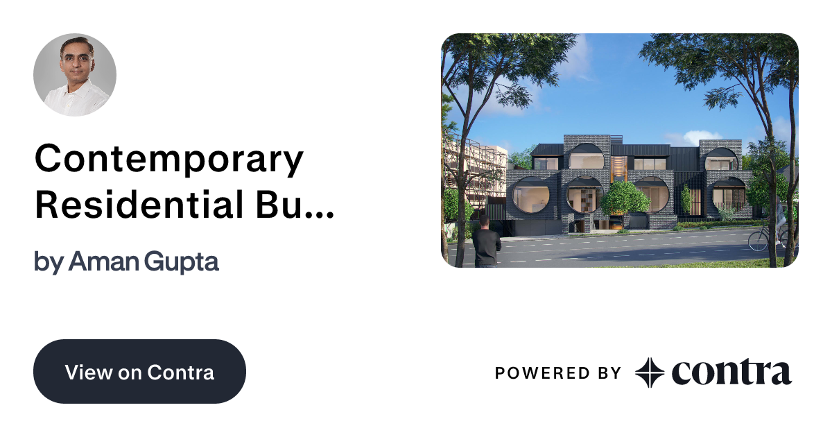 Contemporary Residential Building 3D Visualization by Aman Gupta