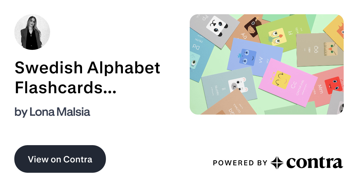 Swedish Alphabet Flashcards on Behance by Lona Malsia