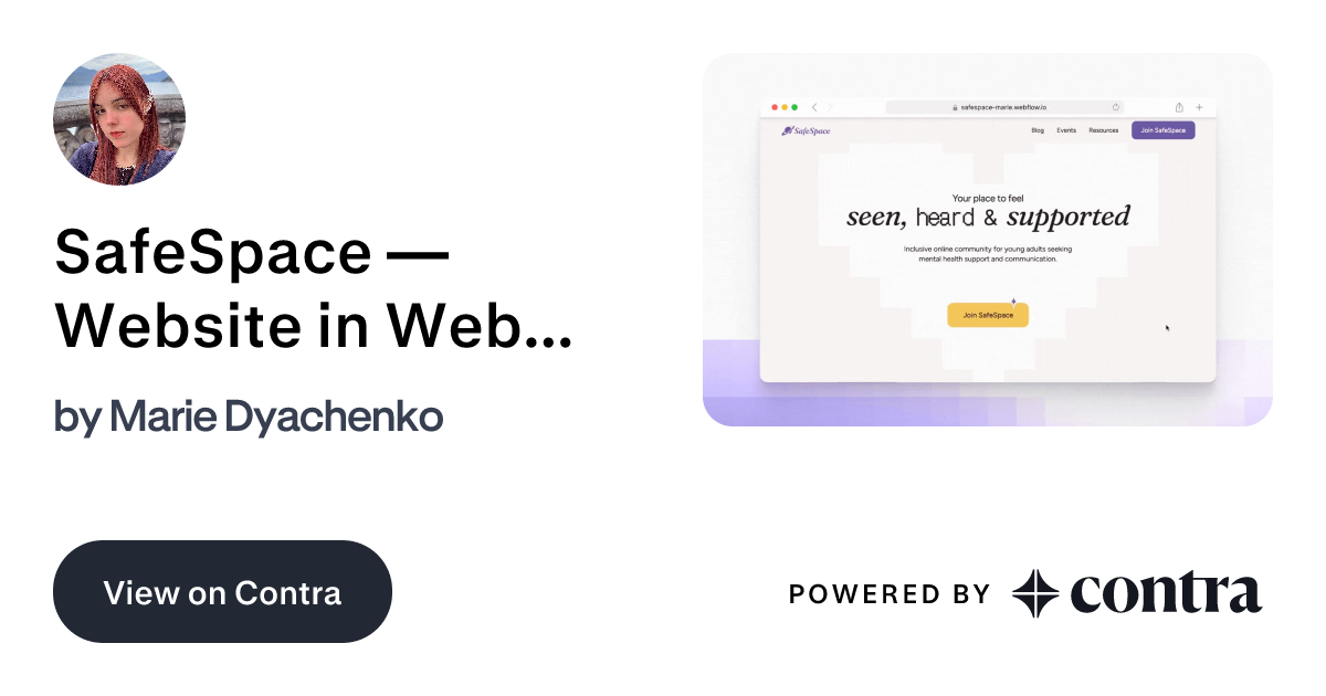 SafeSpace –– Website in Webflow by Marie Dyachenko