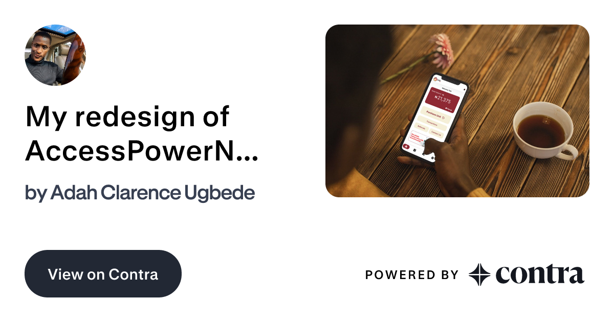 My redesign of AccessPowerNG app on Behance by Adah Clarence Ugbede