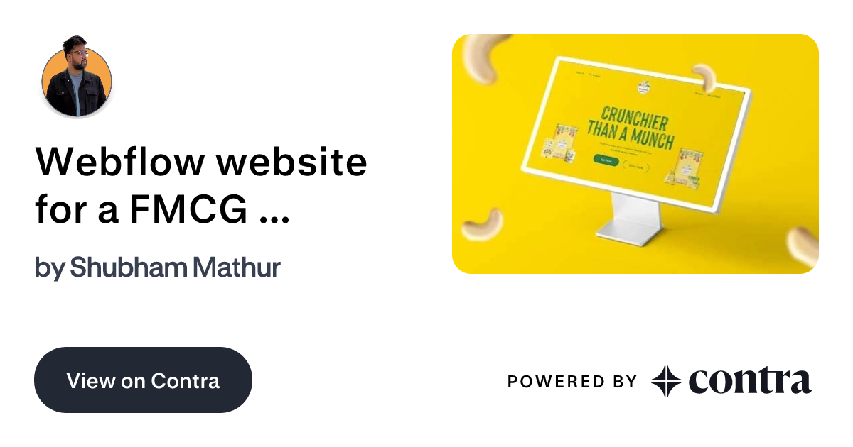 Webflow website for a FMCG brand by Shubham Mathur