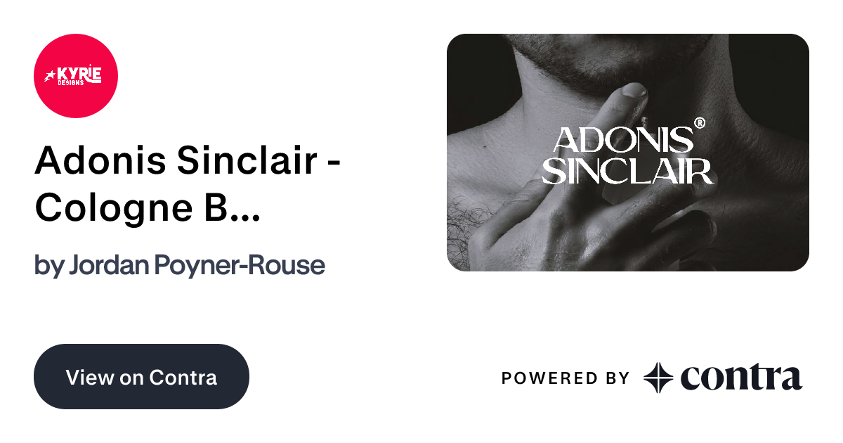 Adonis Sinclair - Cologne Brand by Jordan Poyner-Rouse