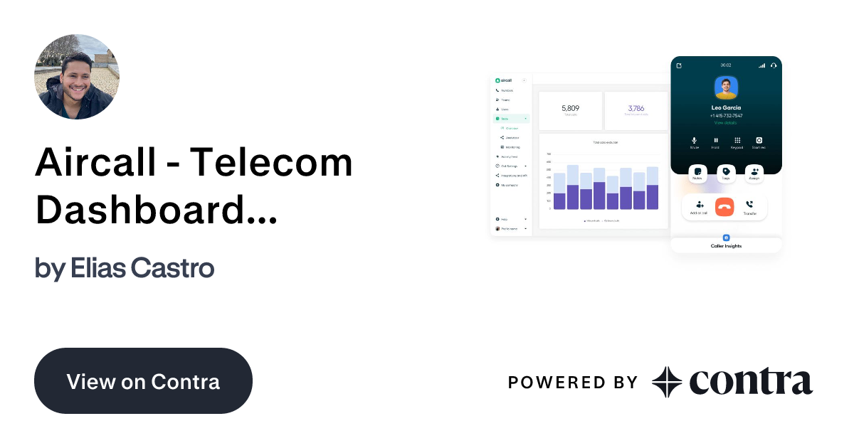 Aircall - Telecom Dashboard Design by Elias Castro