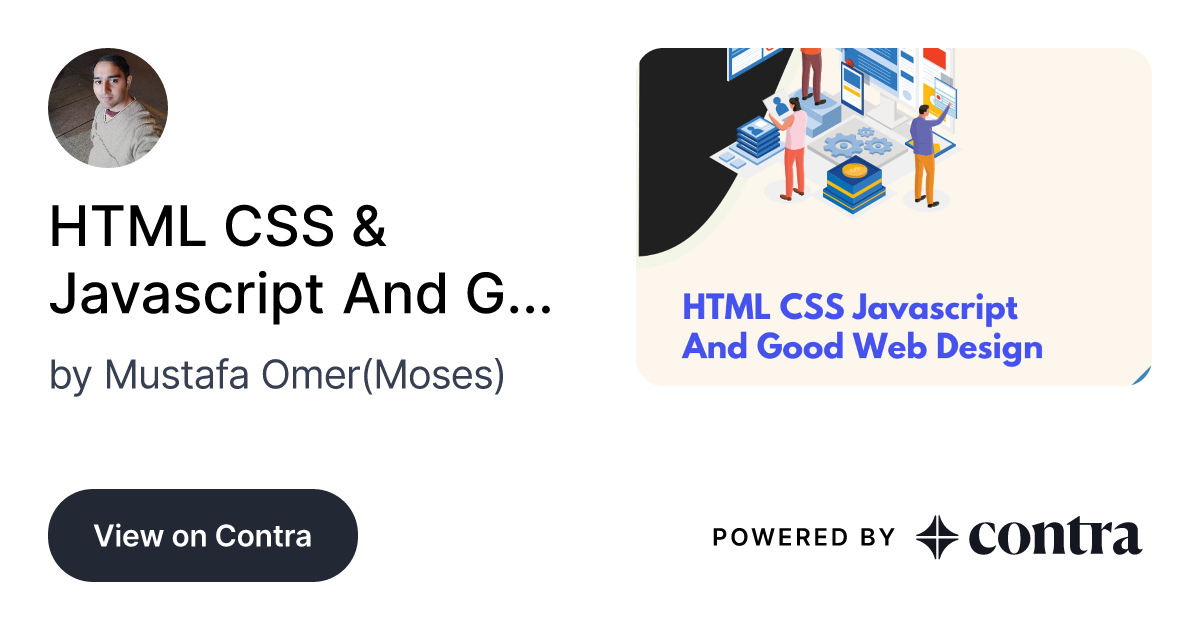 Html Css And Javascript And Good Web Design By Mustafa Omermoses