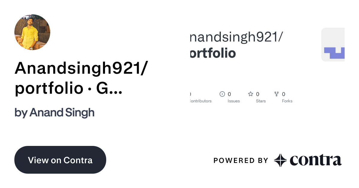Anandsingh921/portfolio · GitHub by Anand Singh