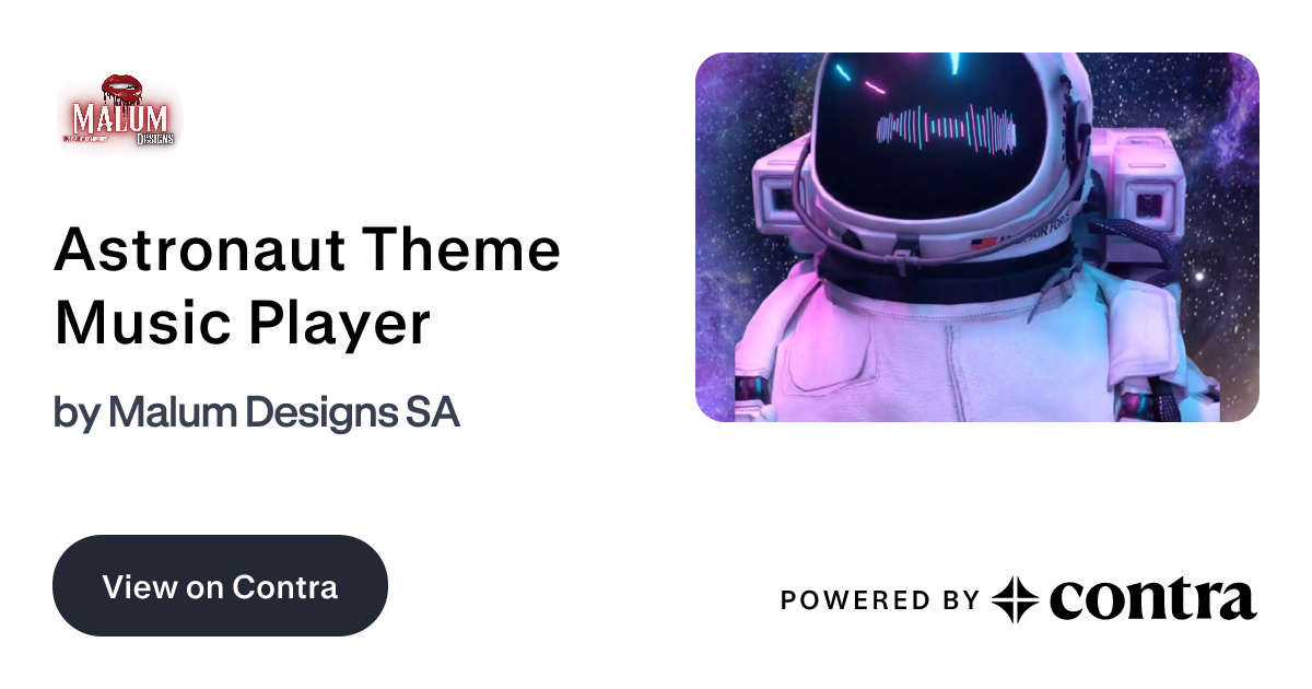 Astronaut Theme Music Player by Malum Designs SA