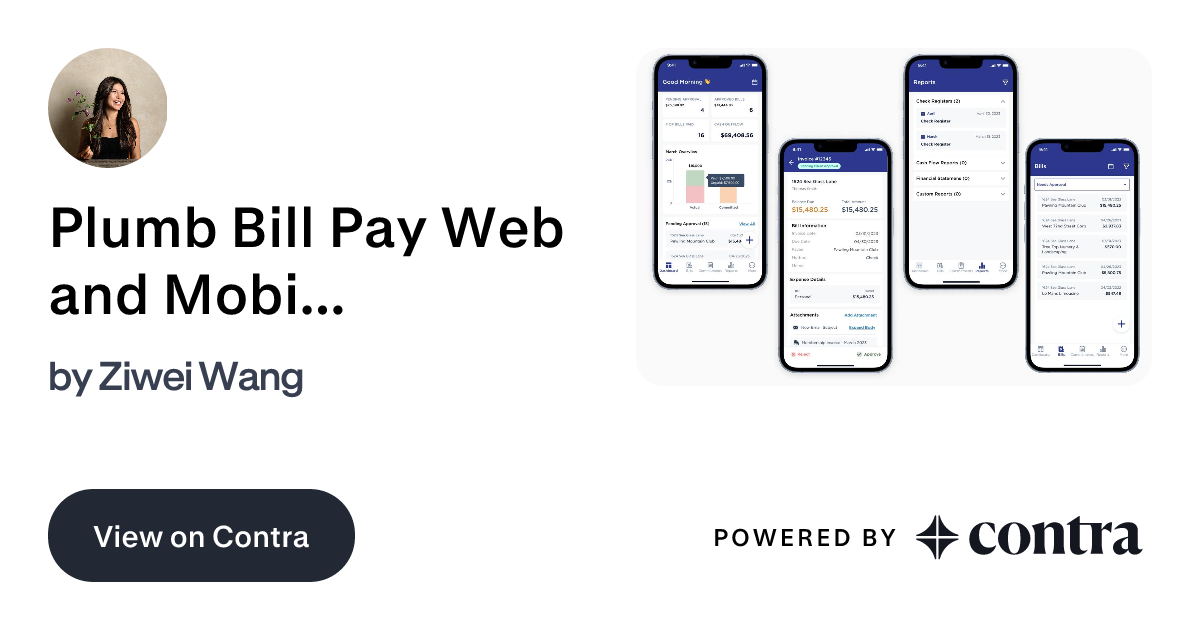 Plumb Bill Pay Web and Mobile App by Ziwei Wang