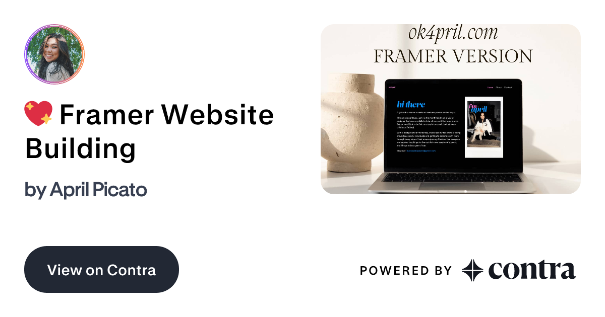 💖 Framer Website Building by April Picato