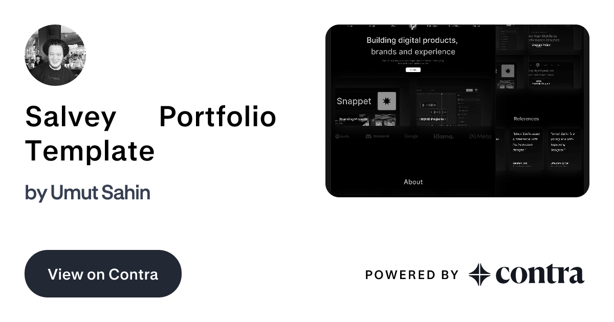 Salvey Portfolio Template by Umut Sahin
