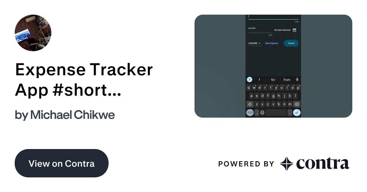 Expense Tracker App #shorts #flutter #appdevelopment - YouTube by Michael Chikwe