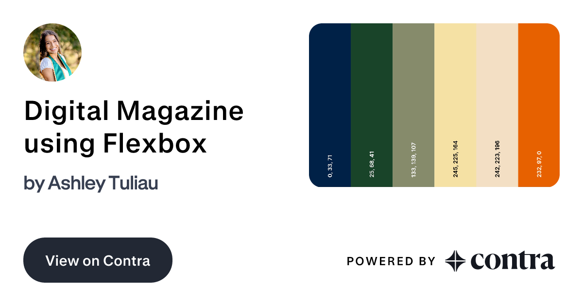Digital Magazine using Flexbox by Ashley Tuliau