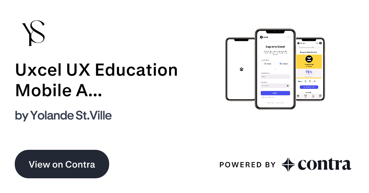 Uxcel UX Education Mobile App Concept by Yolande St.Ville