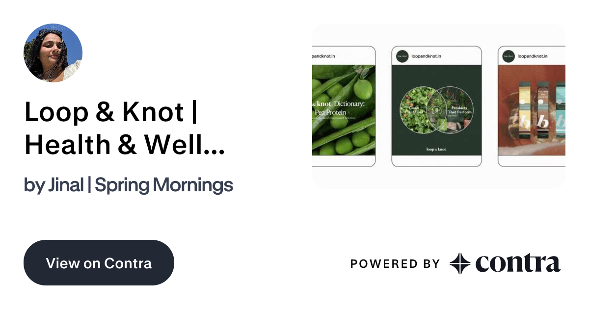 Loop & Knot | Health & Wellness | Instagram Content Design by Jinal | Spring Mornings