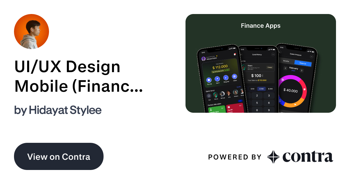 UI/UX Design Mobile (Finance App) by Hidayat Stylee