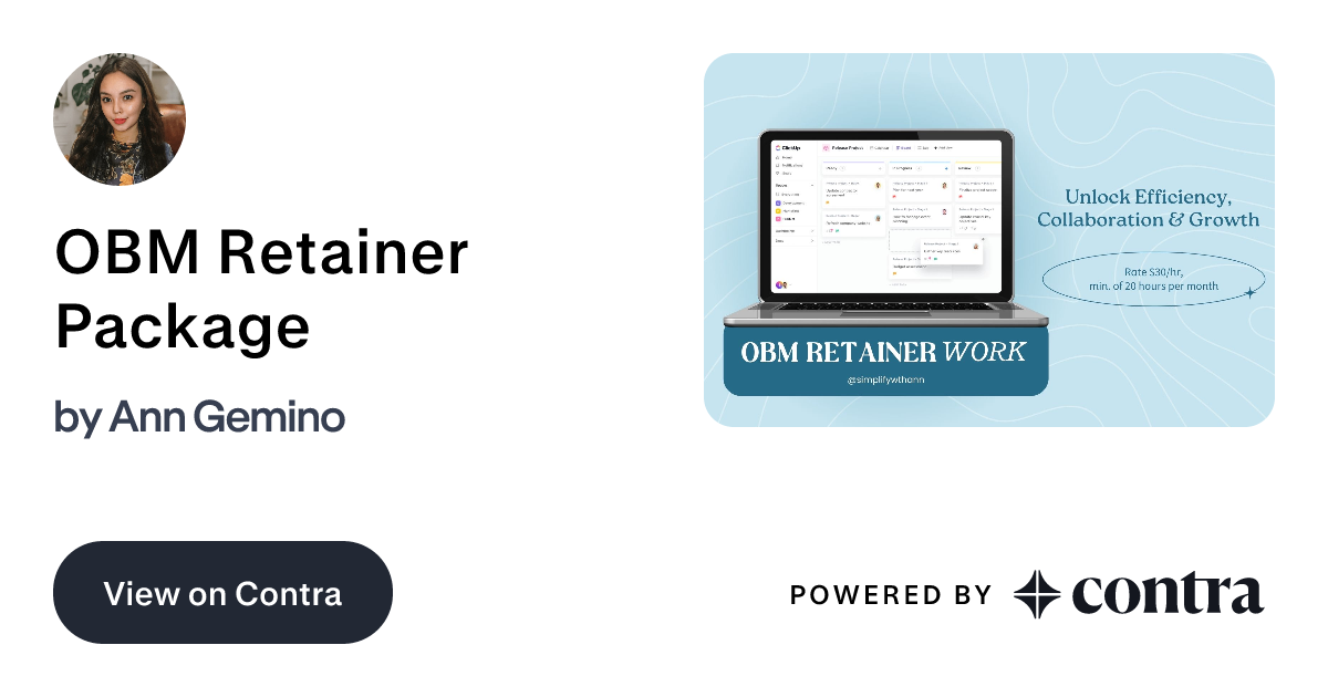 OBM Retainer Package by Ann Gemino