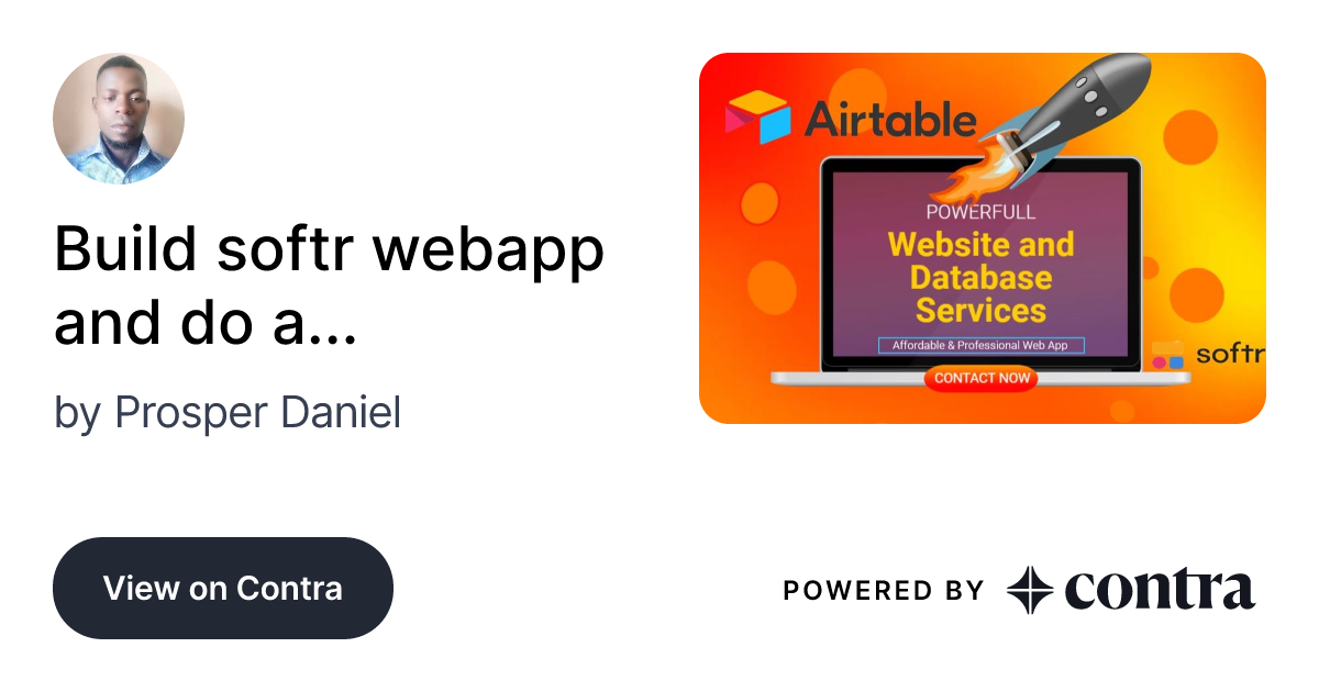 Build Softr Webapp And Do Airtable Databases And Do Automation By Prosper Daniel