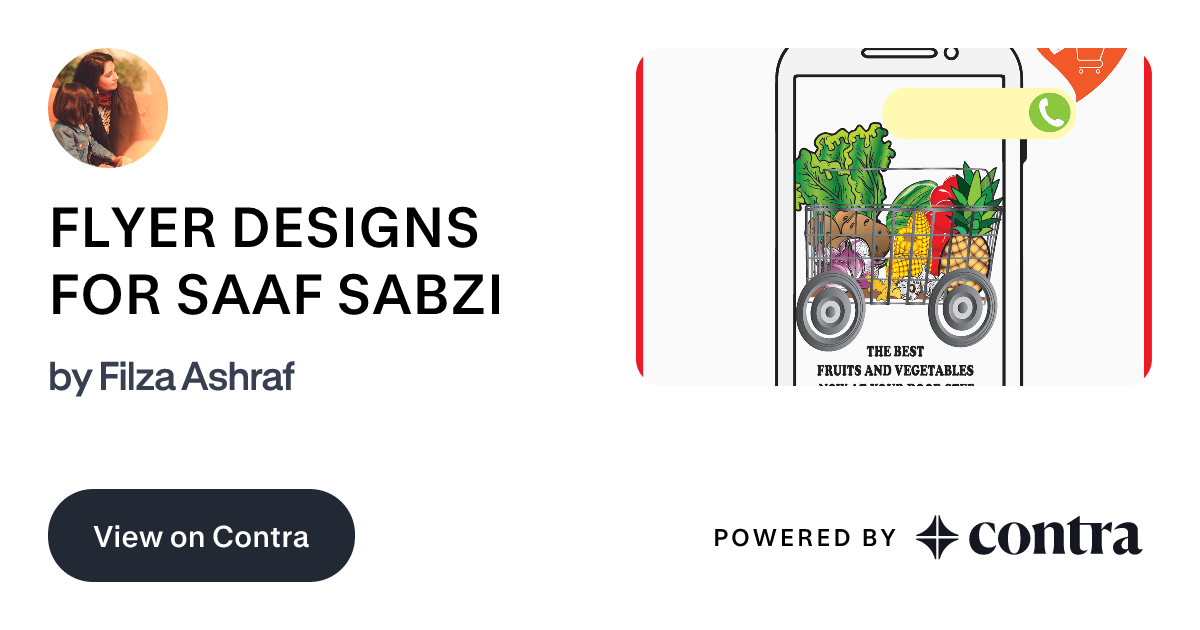 FLYER DESIGNS FOR SAAF SABZI by Filza Ashraf