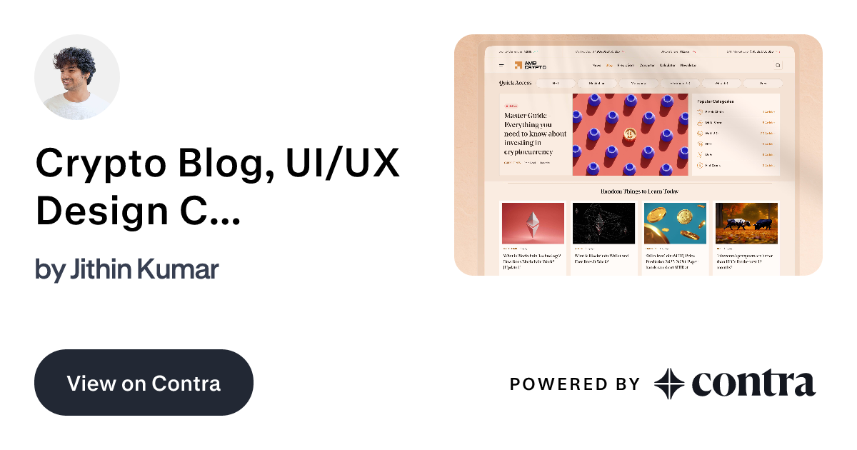 Crypto Blog, UI/UX Design Case Study by Jithin Kumar