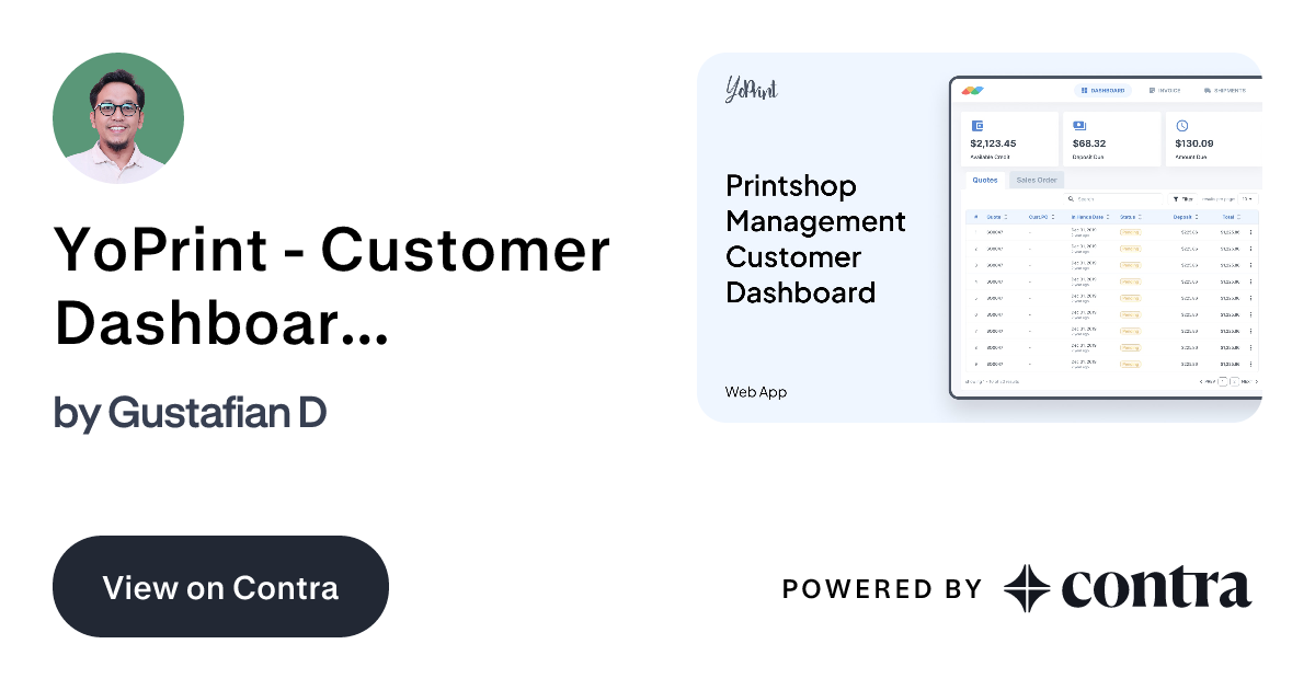 YoPrint Customer Dashboard Redesign by Gustafian D