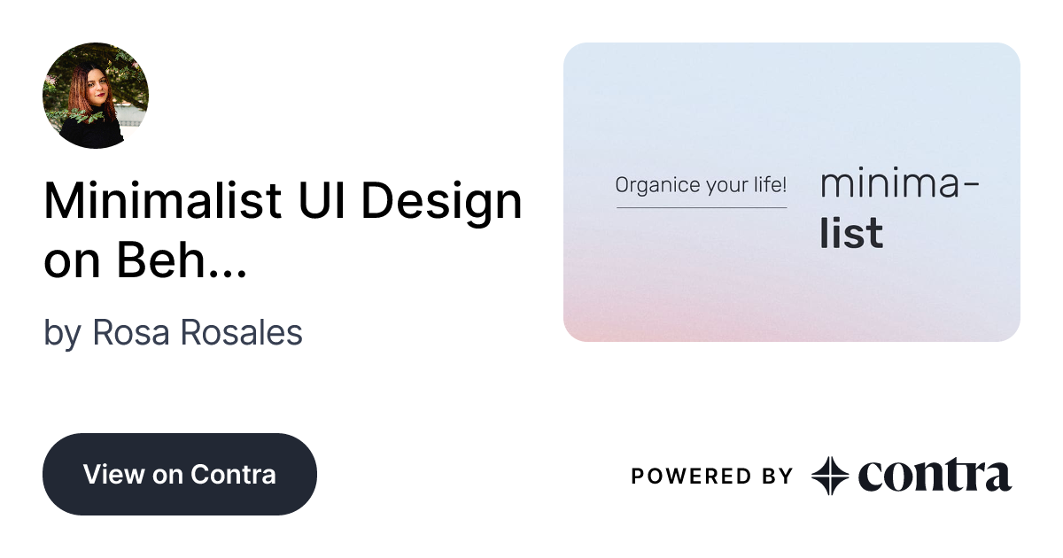 Minimalist Ui Design On Behance By Rosa Rosales