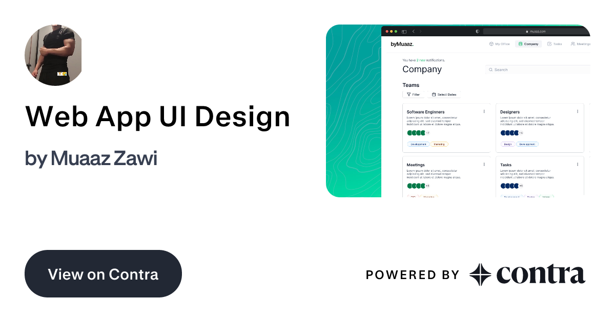 Web App UI Design by Muaaz Zawi