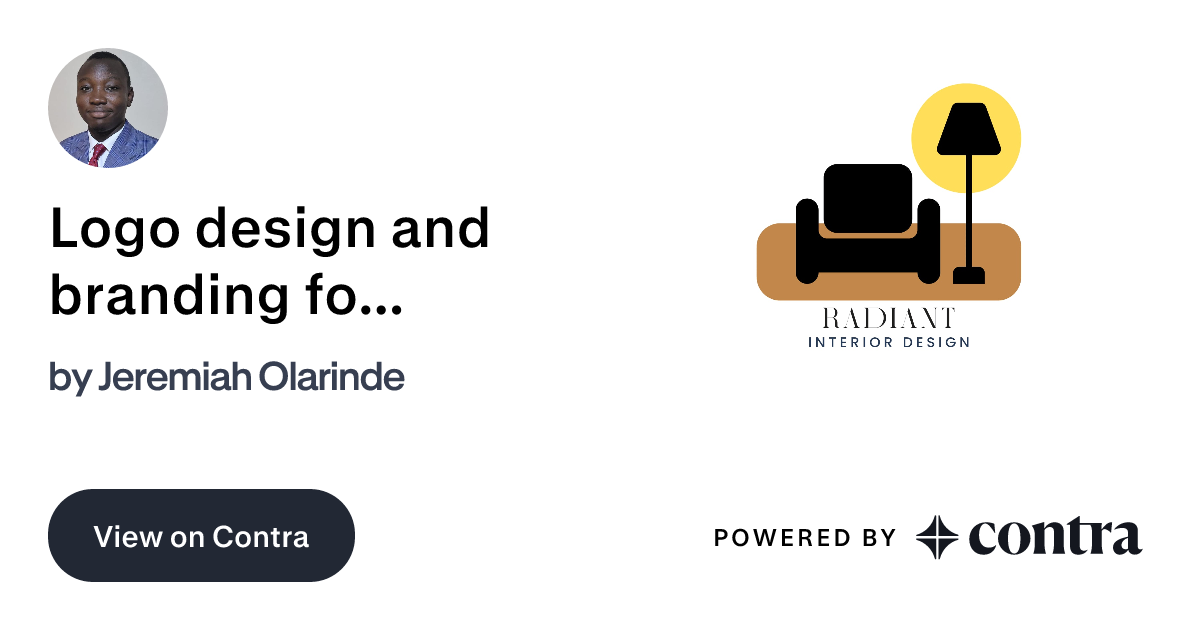 Logo design and branding for Radiant interior design by Jeremiah Olarinde