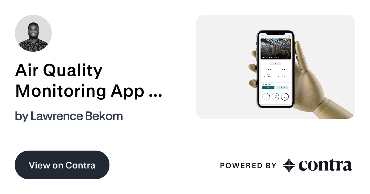 Air Quality Monitoring App - UI Redesign on Behance by Lawrence Bekom
