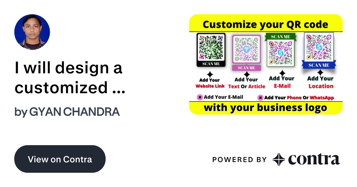 I will design a customized QR code with your business logo by GYAN CHANDRA