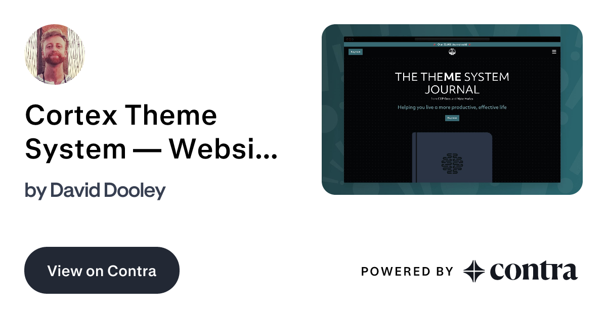 Cortex Theme System — Website Design & Framer Development by David Dooley