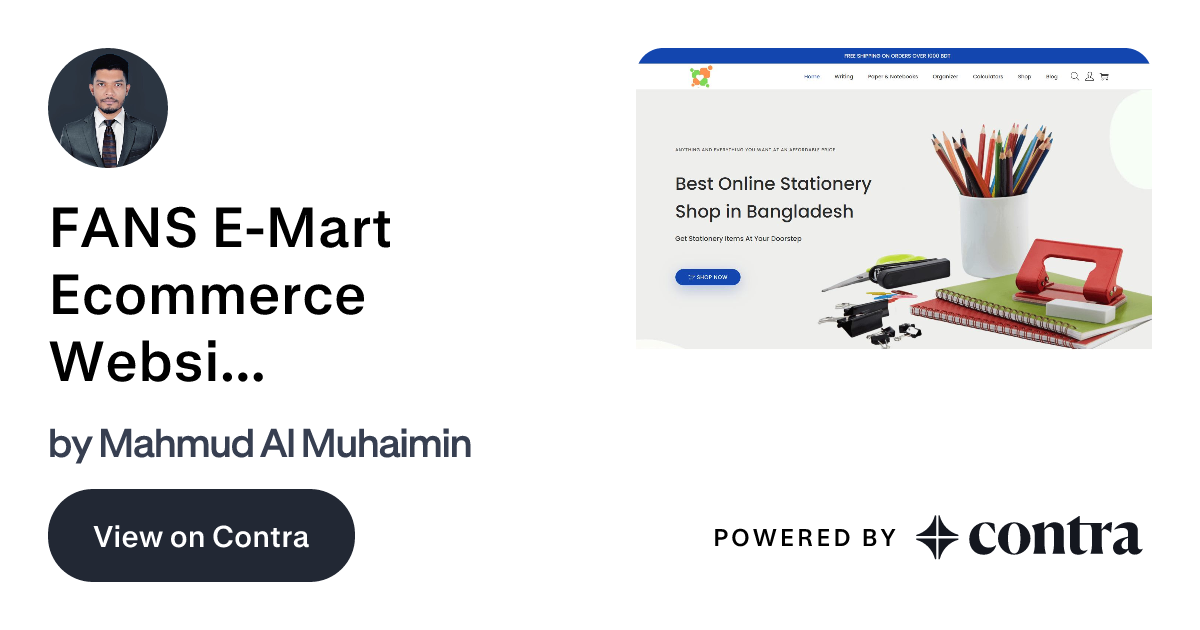 FANS E-Mart Ecommerce Website Development by Mahmud Al Muhaimin